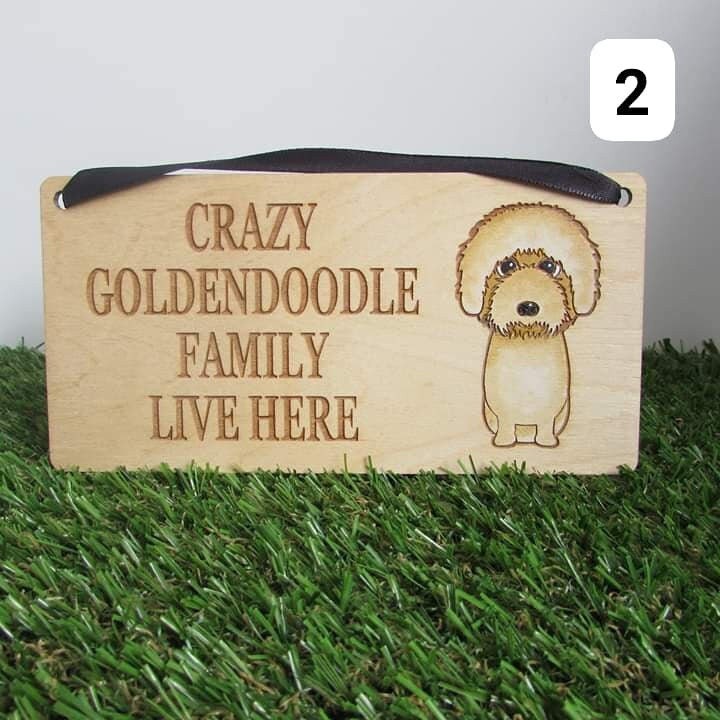 Crazy Goldendoodle Family Wooden Sign, Dog Gift, Dog Sign, Dog ...