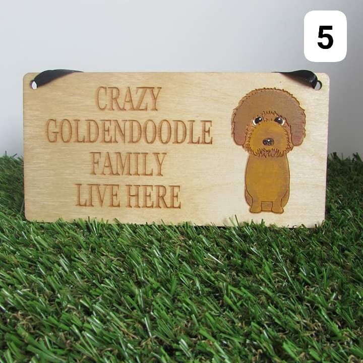 Crazy Goldendoodle Family Wooden Sign, Dog Gift, Dog Sign, Dog ...