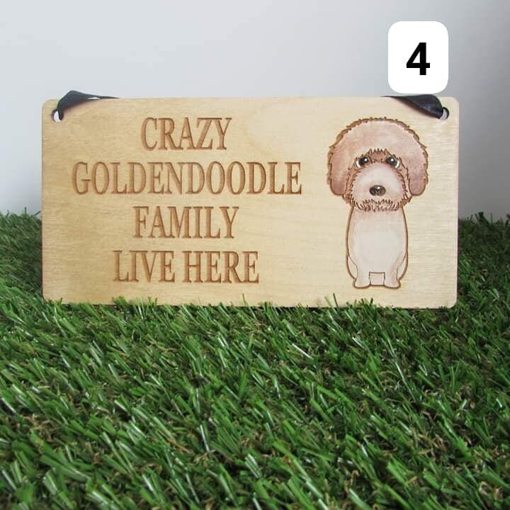 Crazy Goldendoodle Family Wooden Sign, Dog Gift, Dog Sign, Dog ...