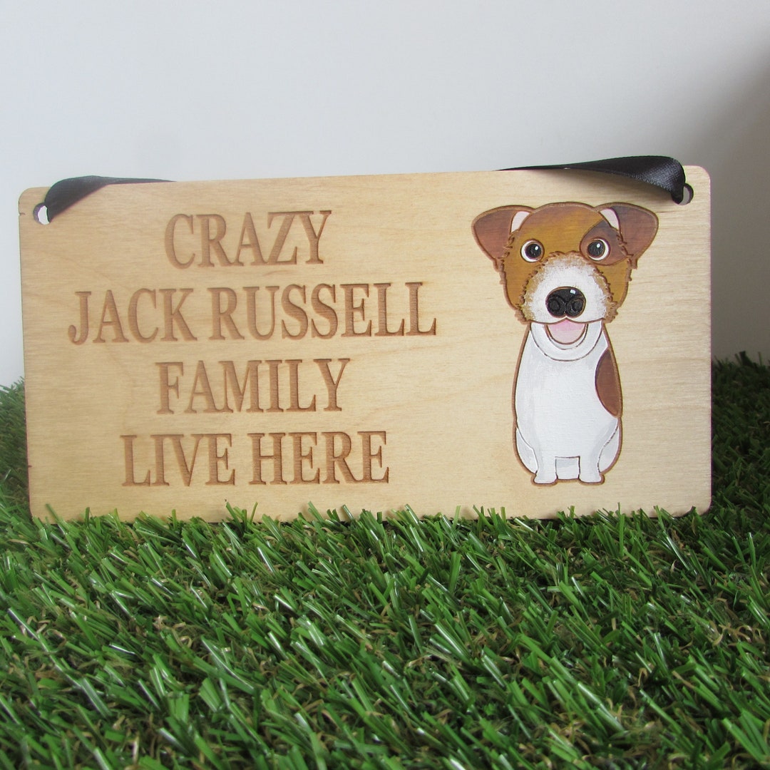 Crazy Jack Russell Family Wooden Sign, Dog Gift, Dog Sign, Dog ...