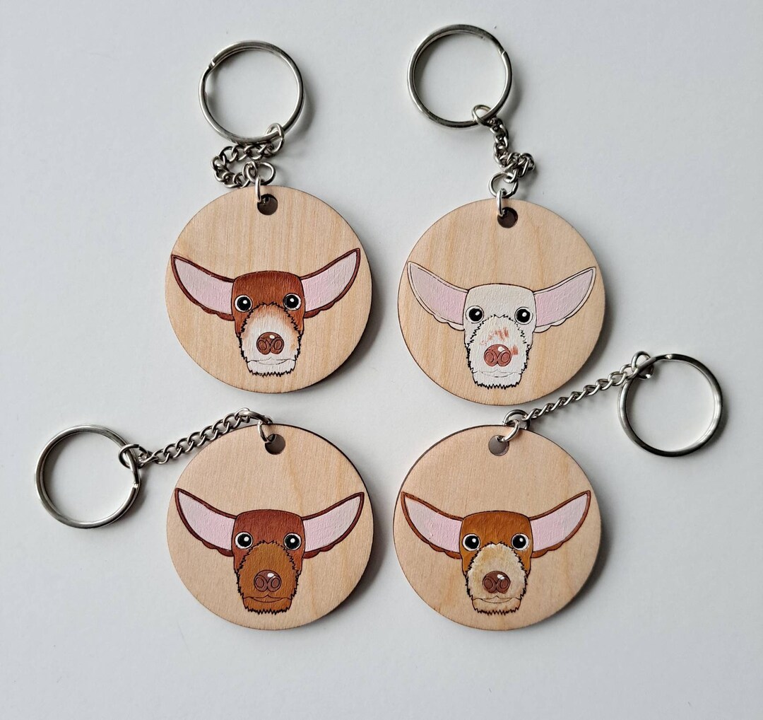 Podenco Wooden Keyring, Dog Key Ring, Keyring, Keychain, Dog Key Chain ...
