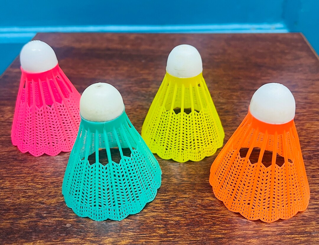 4 Vintage Neon Shuttlecocks From the 70s - Etsy