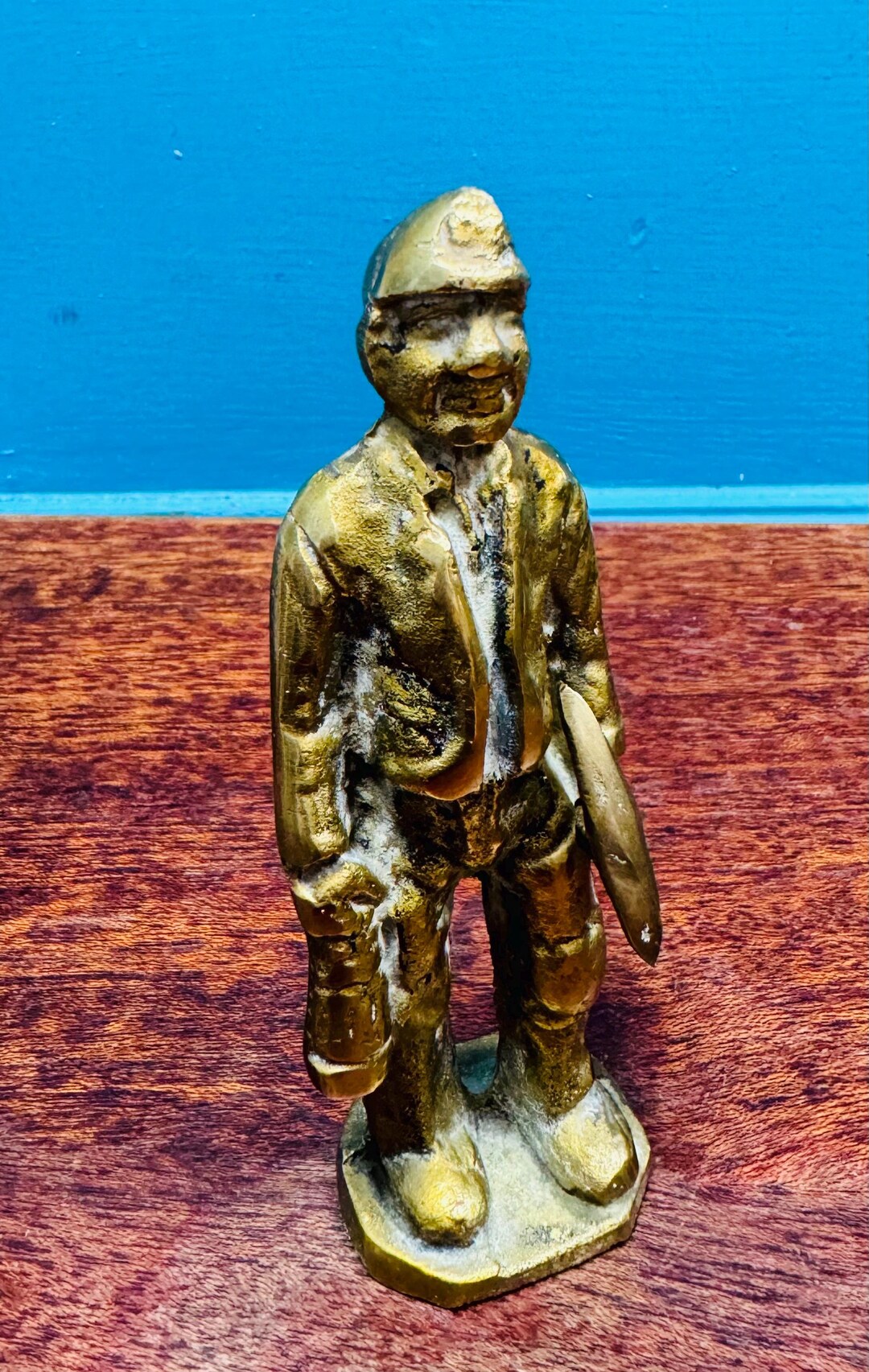Antique Brass Coal Miner Figure - Etsy