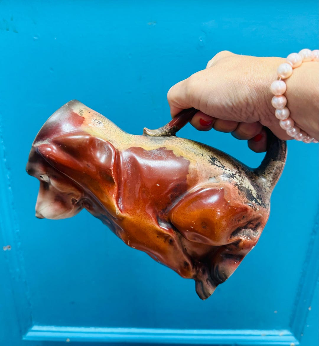 Antique Dog Shaped Water Pitcher - Etsy