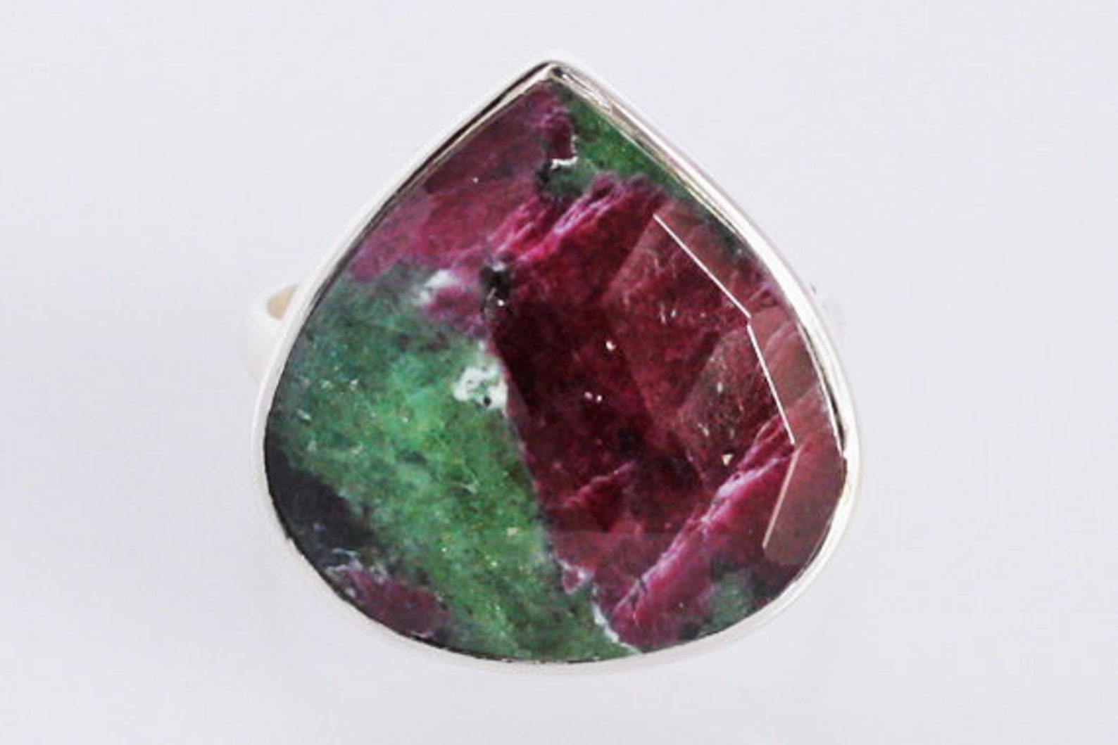 Natural Red Green Ruby Zoisite Gemstone Ring Faceted Cut | Etsy