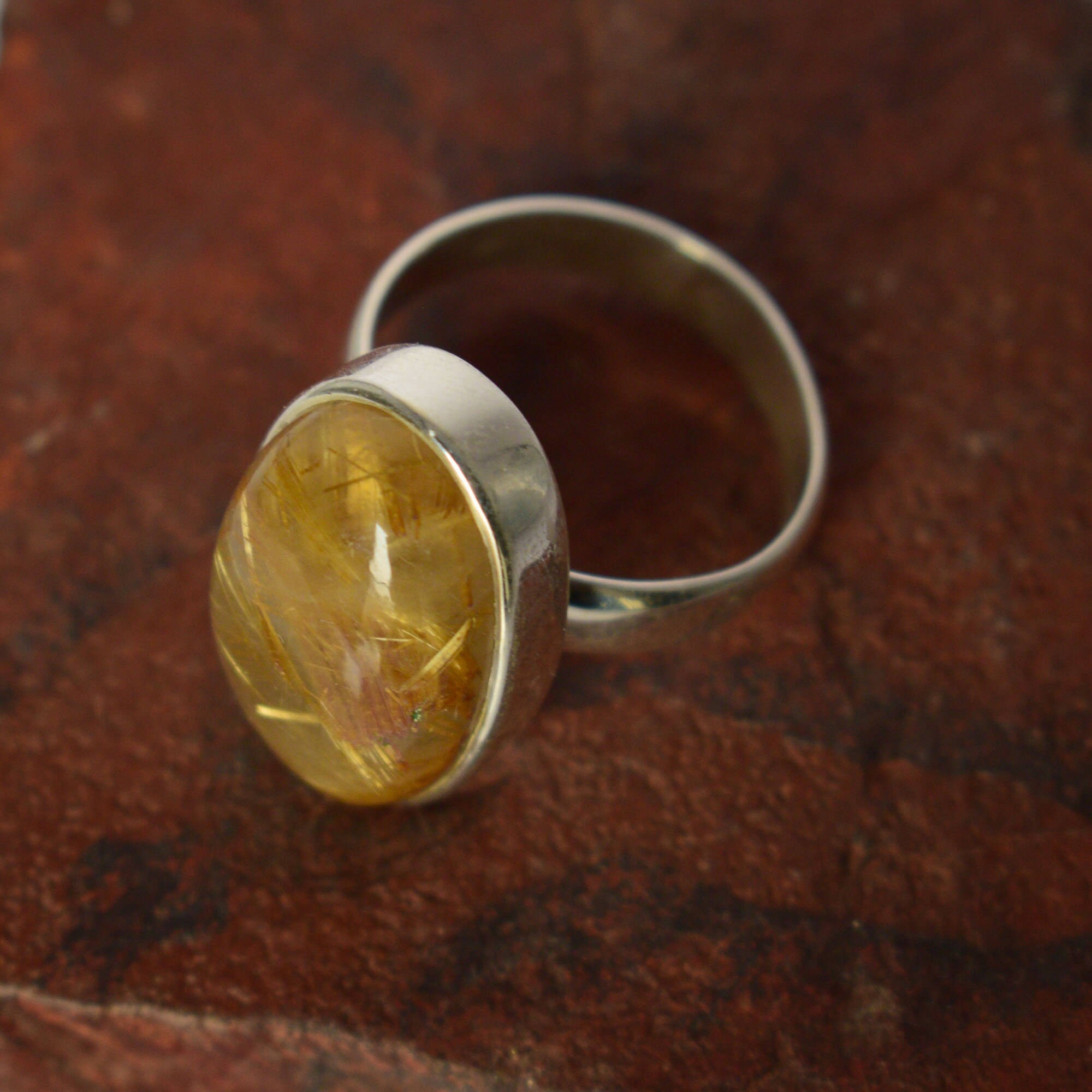 Golden Rutilated Quartz Ring Quartz Ring Golden Rutile Ring | Etsy