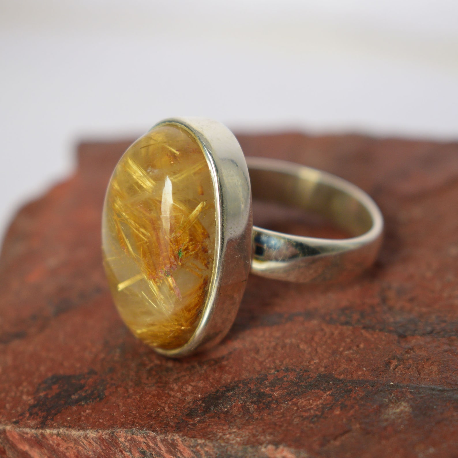 Golden Rutilated Quartz Ring Quartz Ring Golden Rutile Ring | Etsy