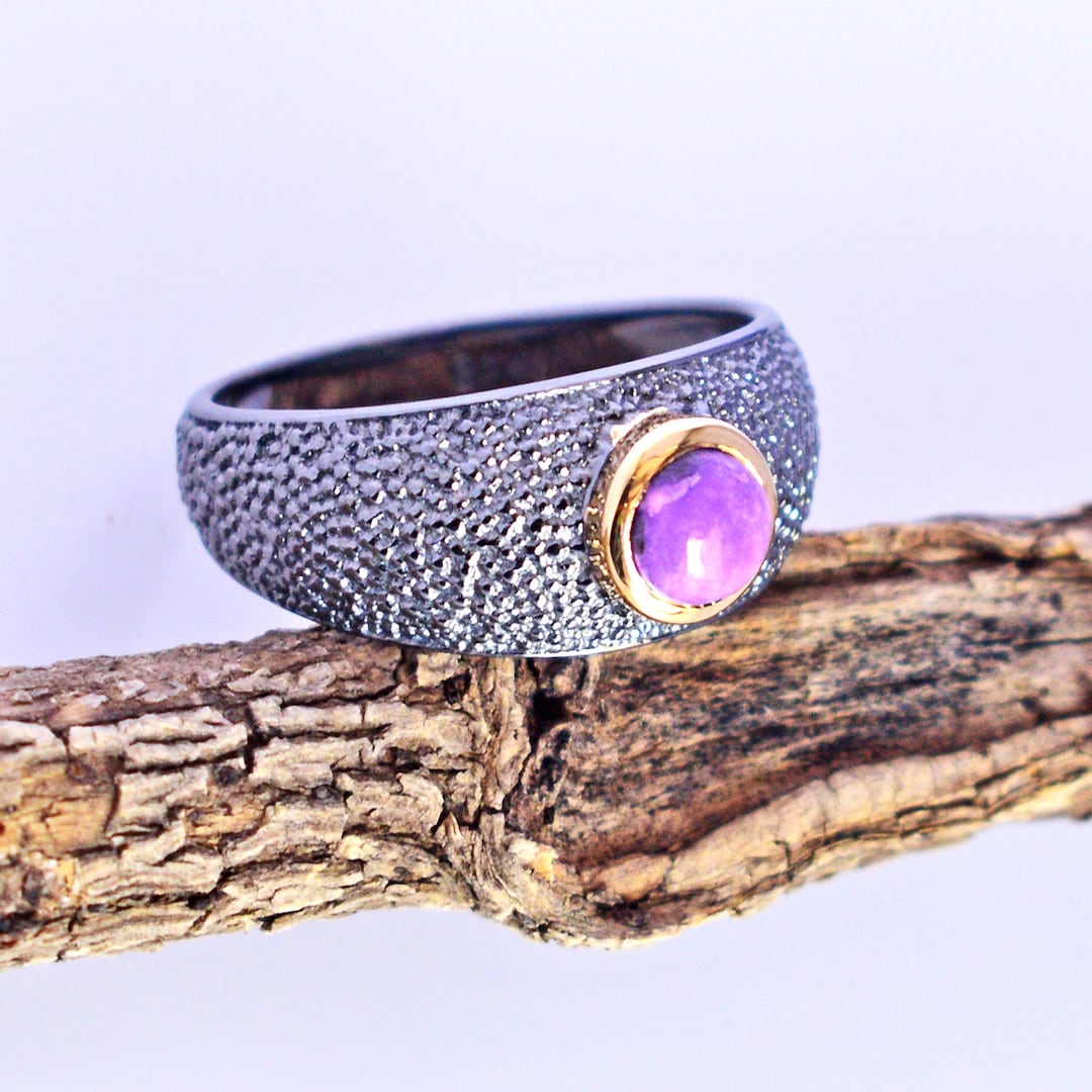 Sugilite Ring, Purple Stone Ring, Adjustable Rings, Purple Gemstone ...