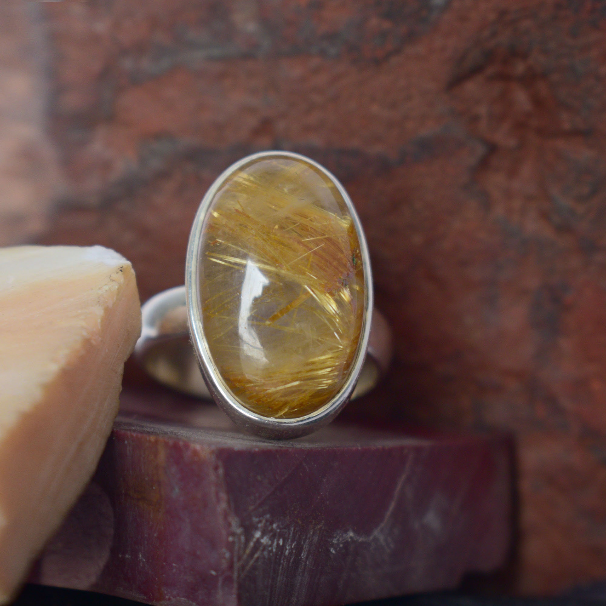 Golden Rutilated Quartz Ring Quartz Ring Golden Rutile Ring | Etsy