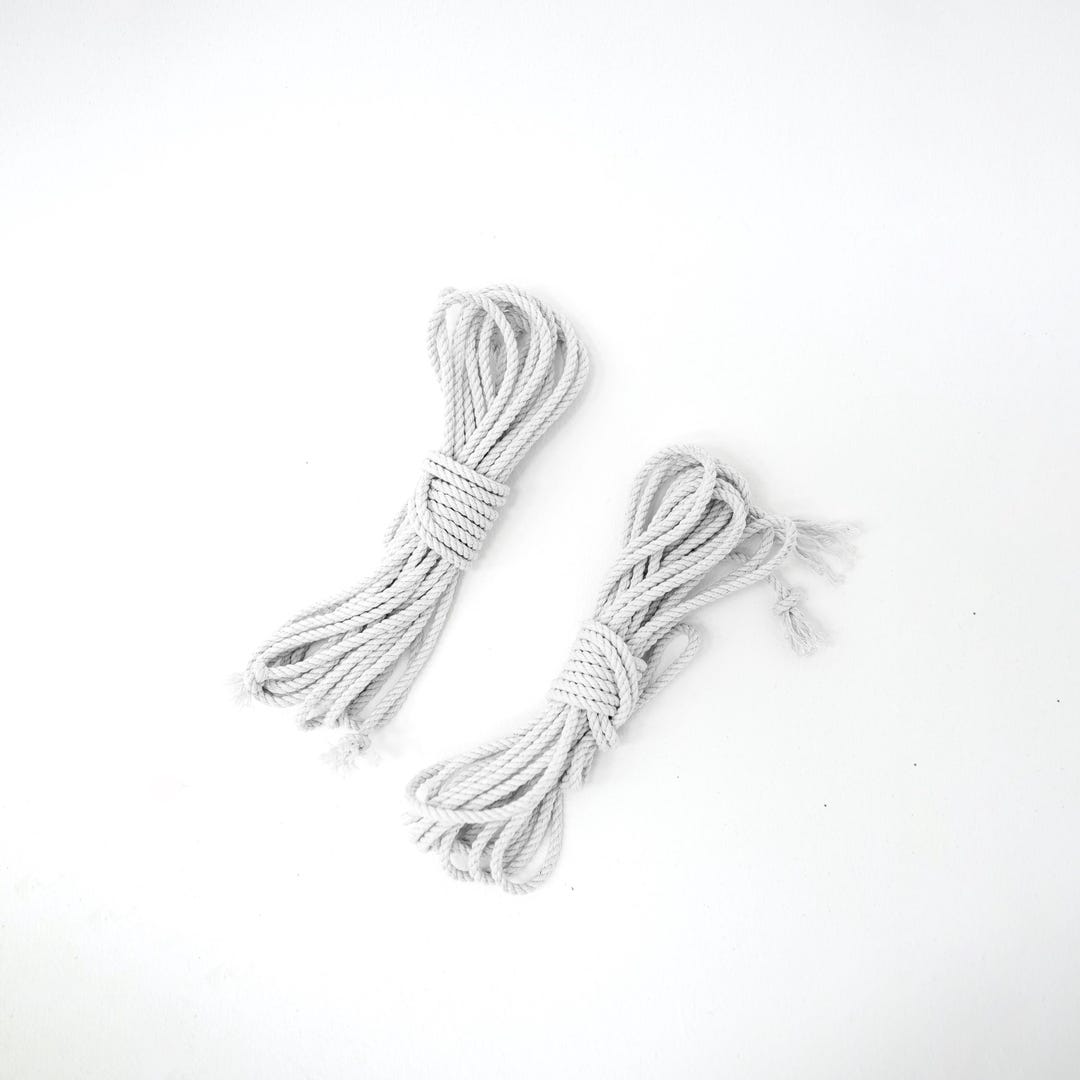 White Shibari Rope 8m X 6mm – Premium Cotton Bondage Rope, Soft BDSM ...