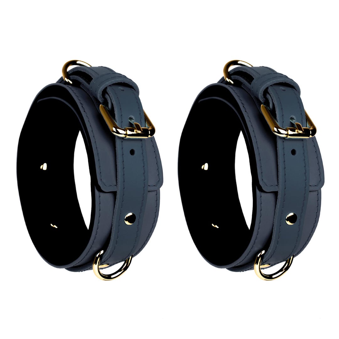 Dark Blue Thigh Cuffs, Garters, Role Play, Leather Gear, Leather ...