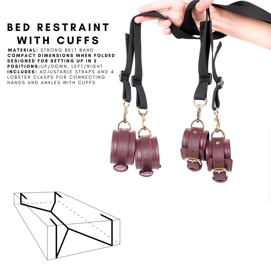 Bed Restraints Strap Set With Cuffs – Adjustable Under Mattress Bondage ...