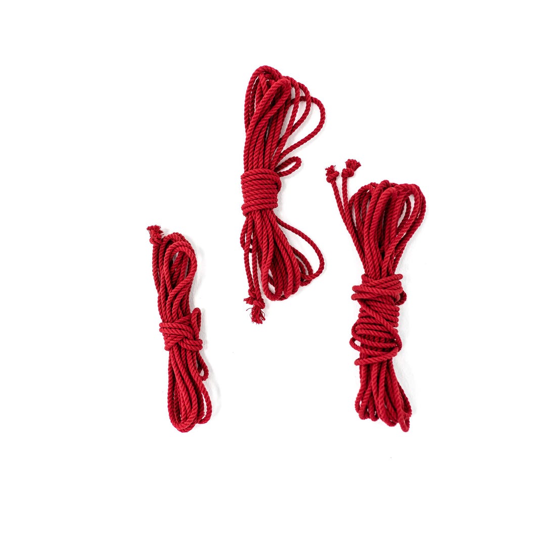Red Shibari Rope 8m X 6mm – Premium Cotton Bondage Rope, Soft BDSM Rope ...