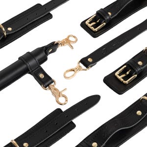 5-point Leather Spreader Bar Set – Full Body Bondage Kit With Cuffs ...