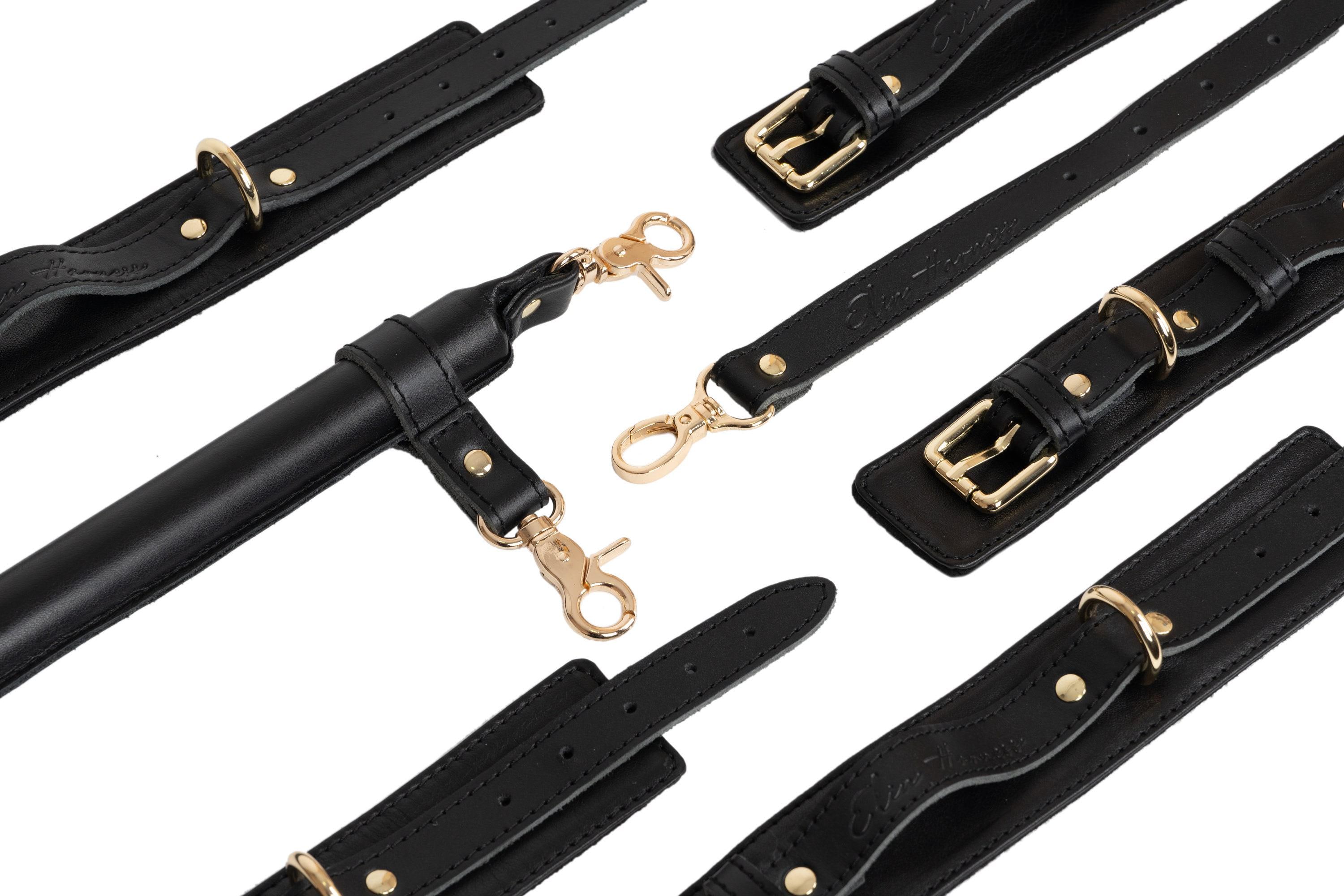 5-point Leather Spreader Bar Set – Full Body Bondage Kit With Cuffs ...