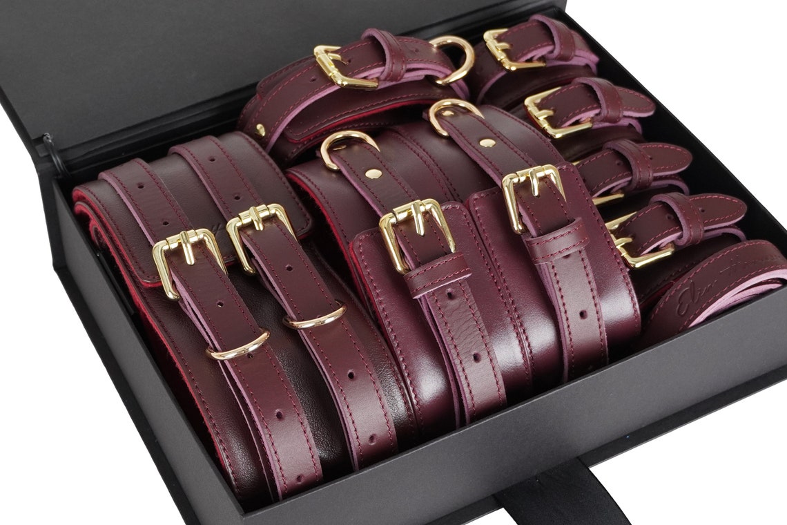 Submissive FULL Set Leather Harness Bondage Set With Wrist - Etsy