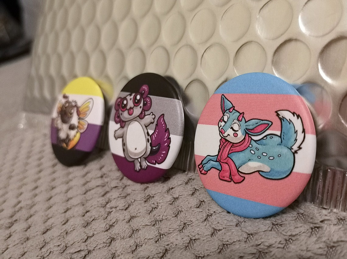 Pride Pun Pins NB Enby Enbee Transgender Transgendeer Ace - Etsy