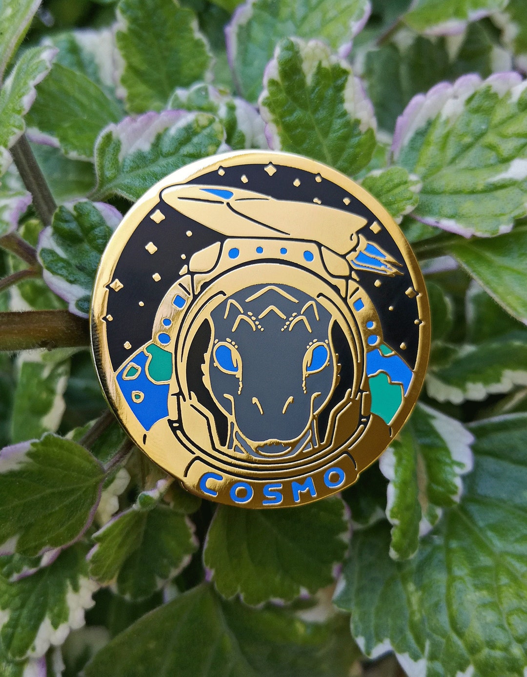 Cosmo | Hard Enamel Dragon Pin | Black Gold Gray Blue Green Pin Badge ...