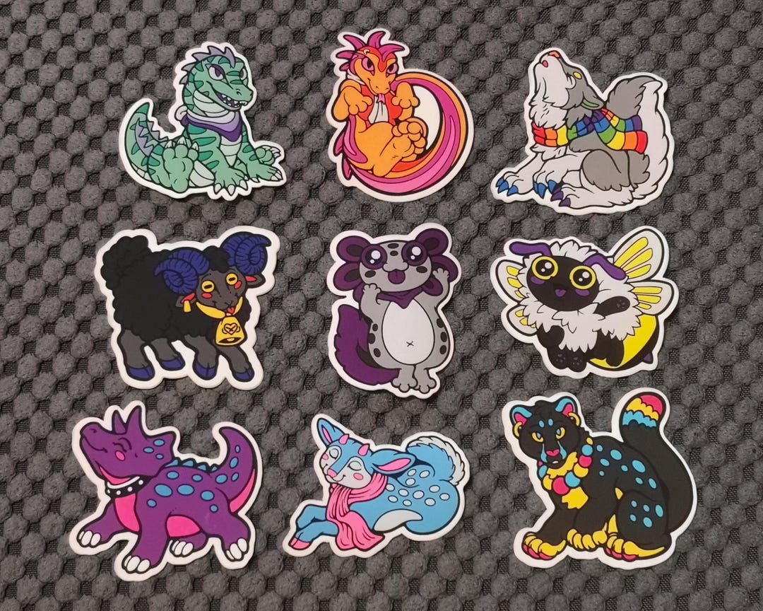 PRIDE PUN ANIMALS | Sticker Pack | Sticker Set | 9 Stickers | Lgbtq+ ...