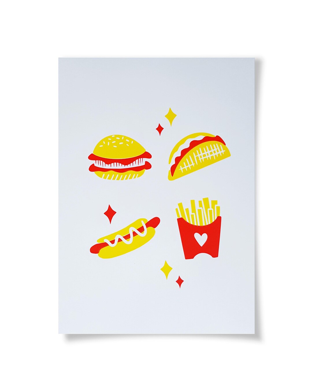 A3 Fast Food Screenprint - Etsy