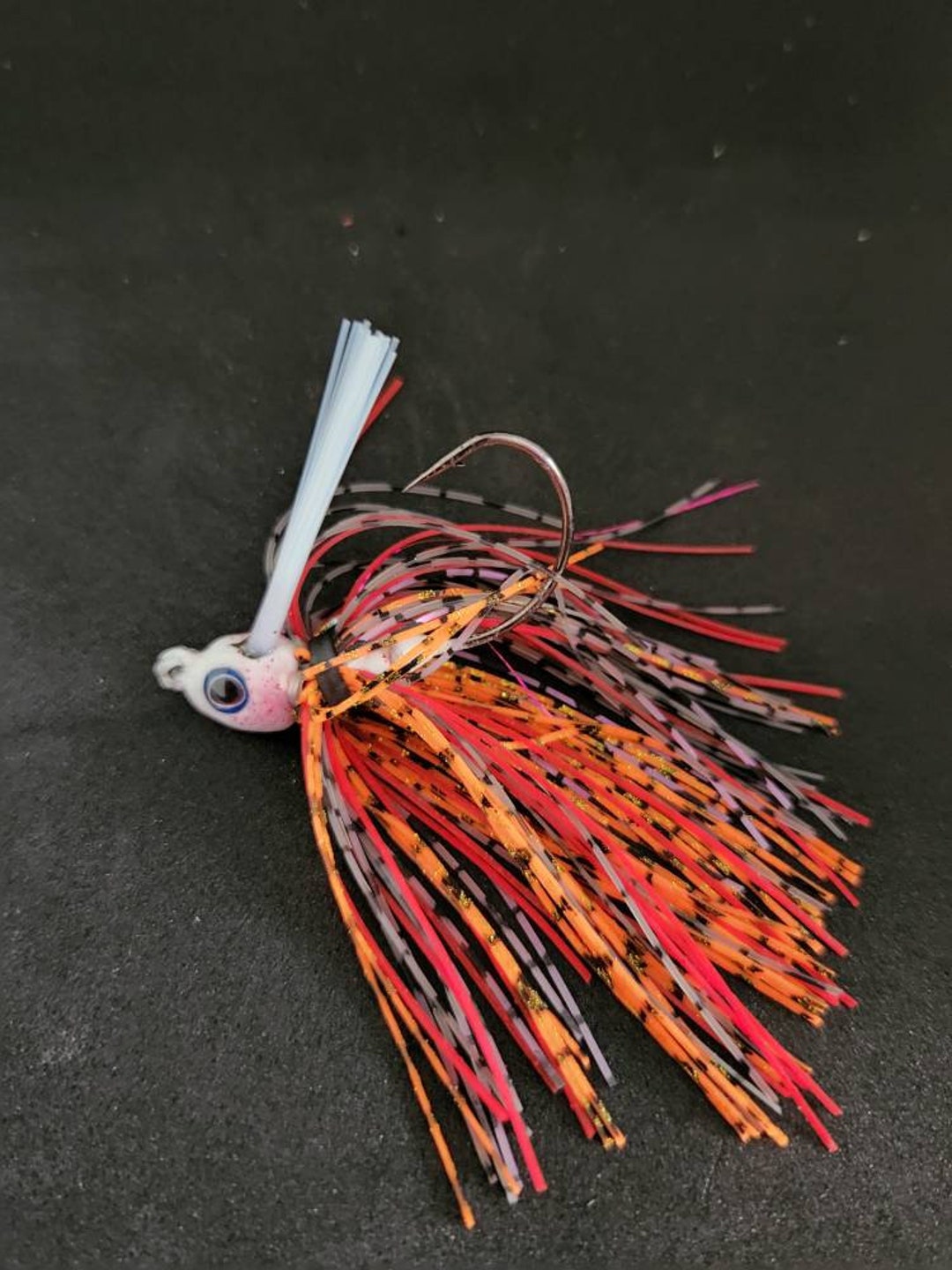 Custom Weedless Swimjig Lure 30 Degree 3/0 Hook 1/2 Oz Orangesicle Shad ...