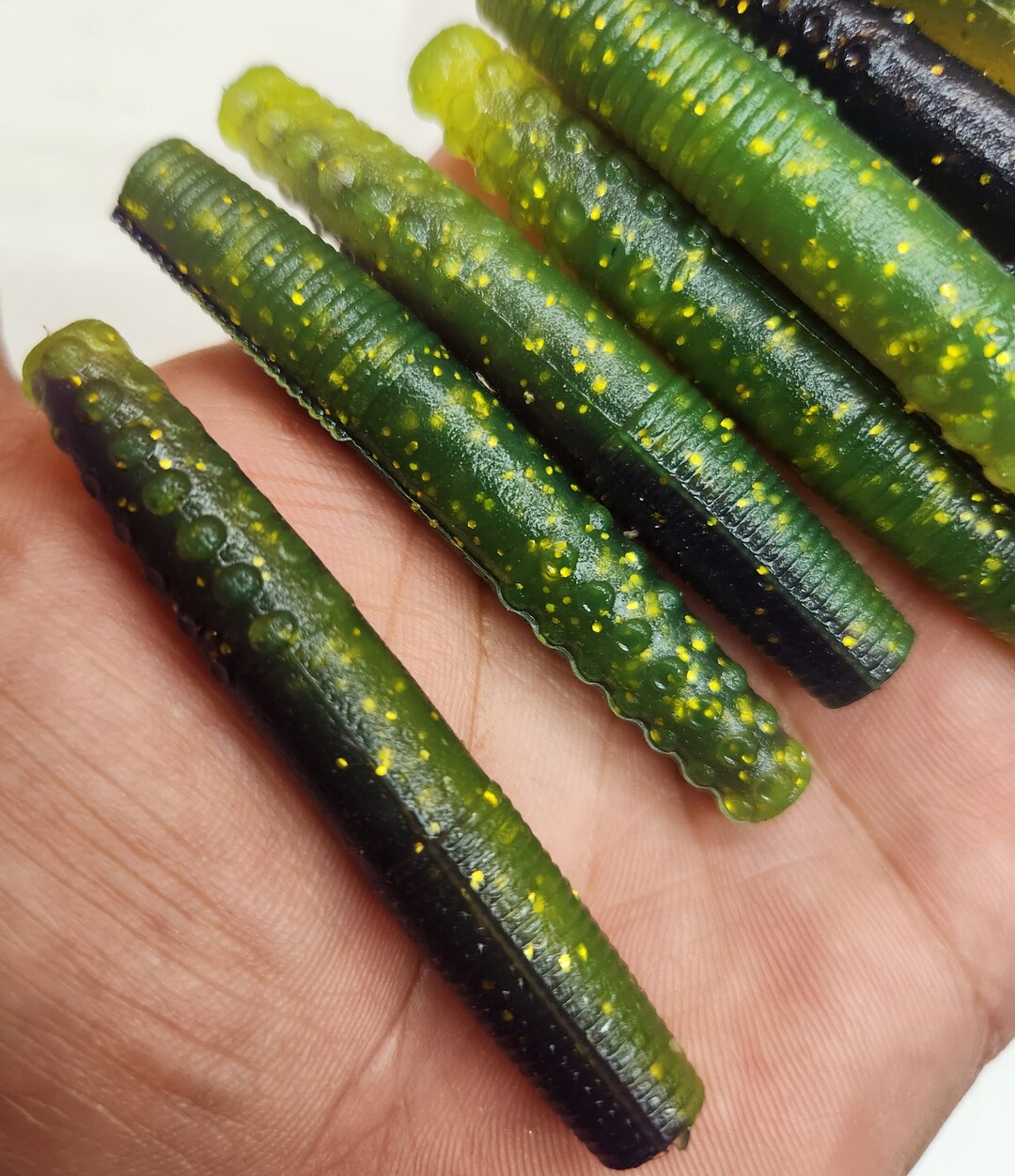 2.7" Ned Worms Laminated Black Bass Color Limited Run (8 Pack) - Etsy