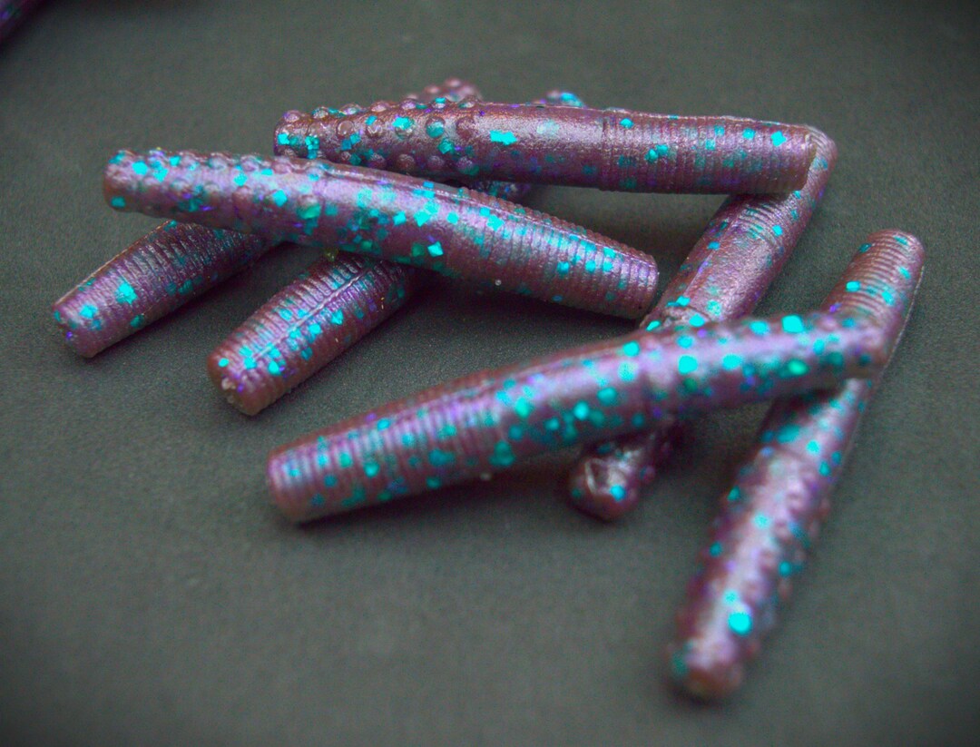 2.7" Midwest Finesse Ned Worms Junebug Color (as Seen You Youtube) (8 ...