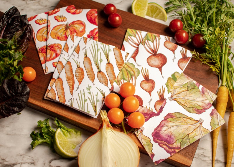 Set of 8 Heirloom Vegetables Note Card - Etsy