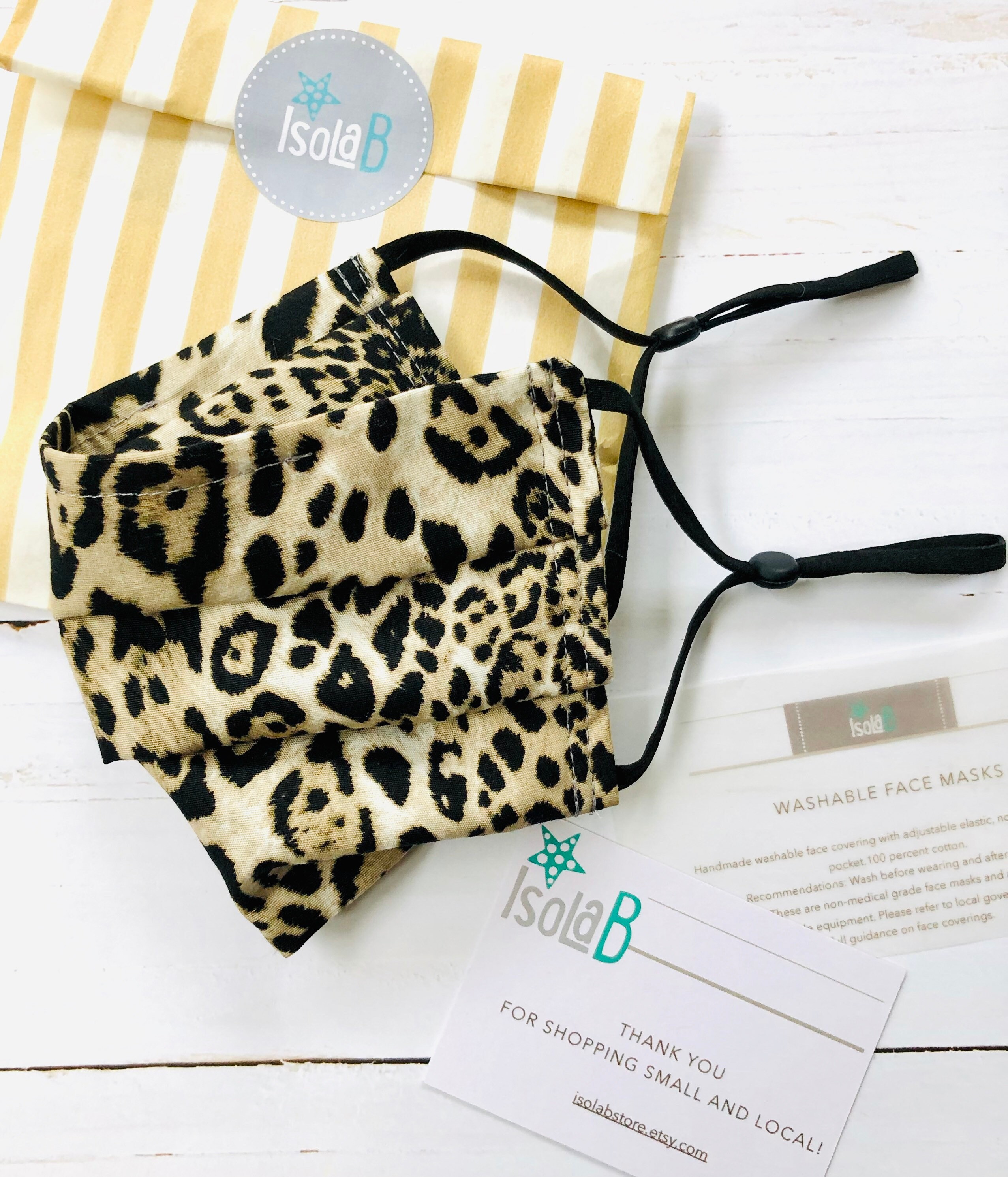Leopard Print Cotton Silky Face Mask UK Cotton Adjustable Nose | Etsy