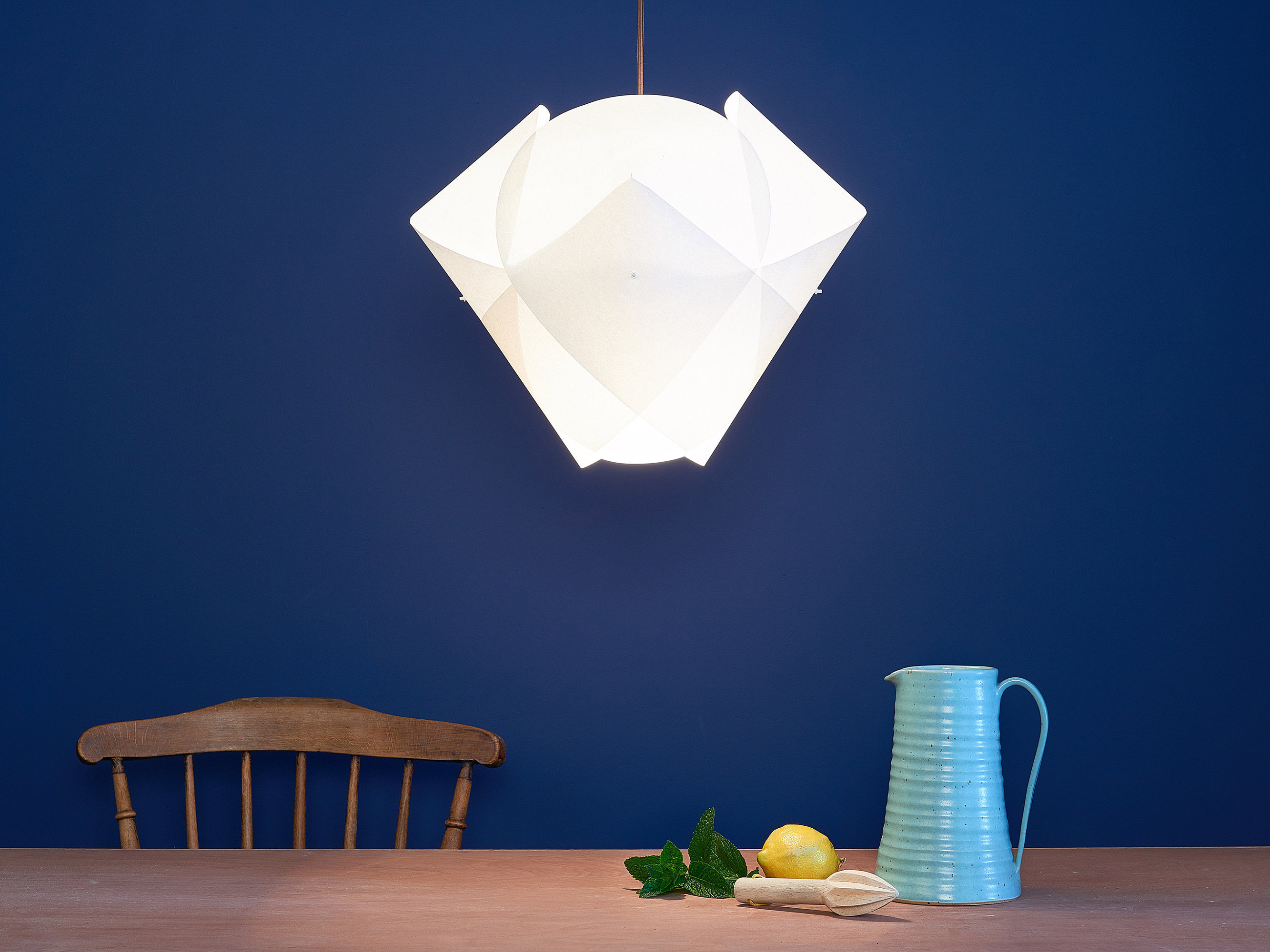 Ceiling Light With Origami Style Designer Lamp Shade. Minimal and ...