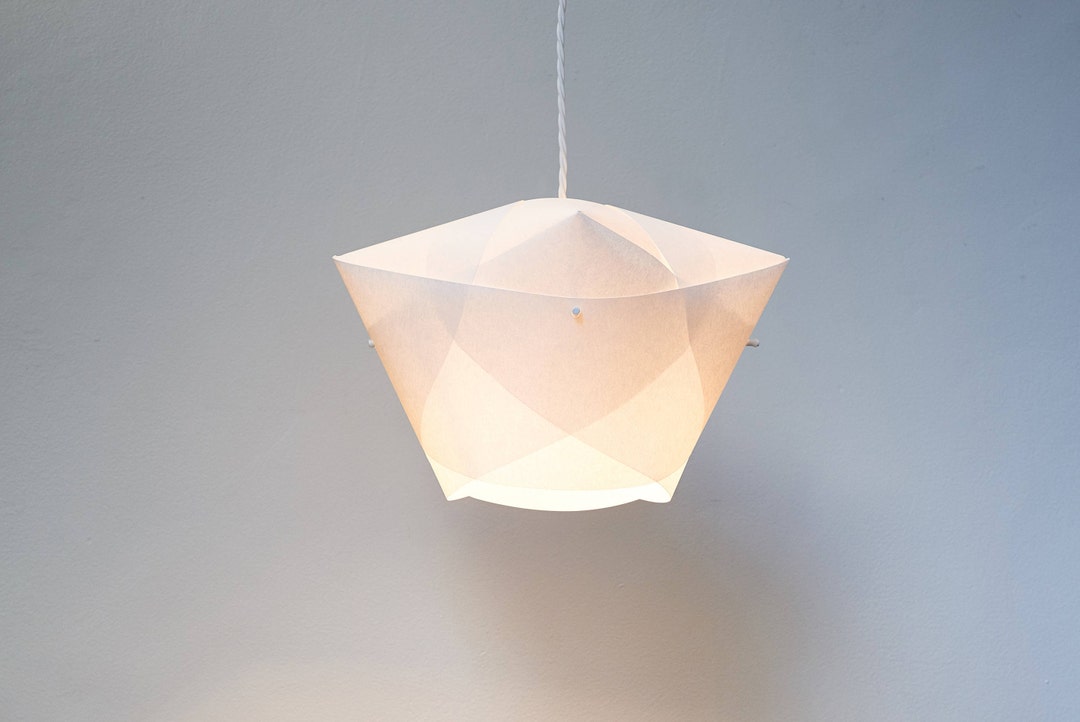 Ceiling Light With Origami Style Designer Lamp Shade. Minimal and ...