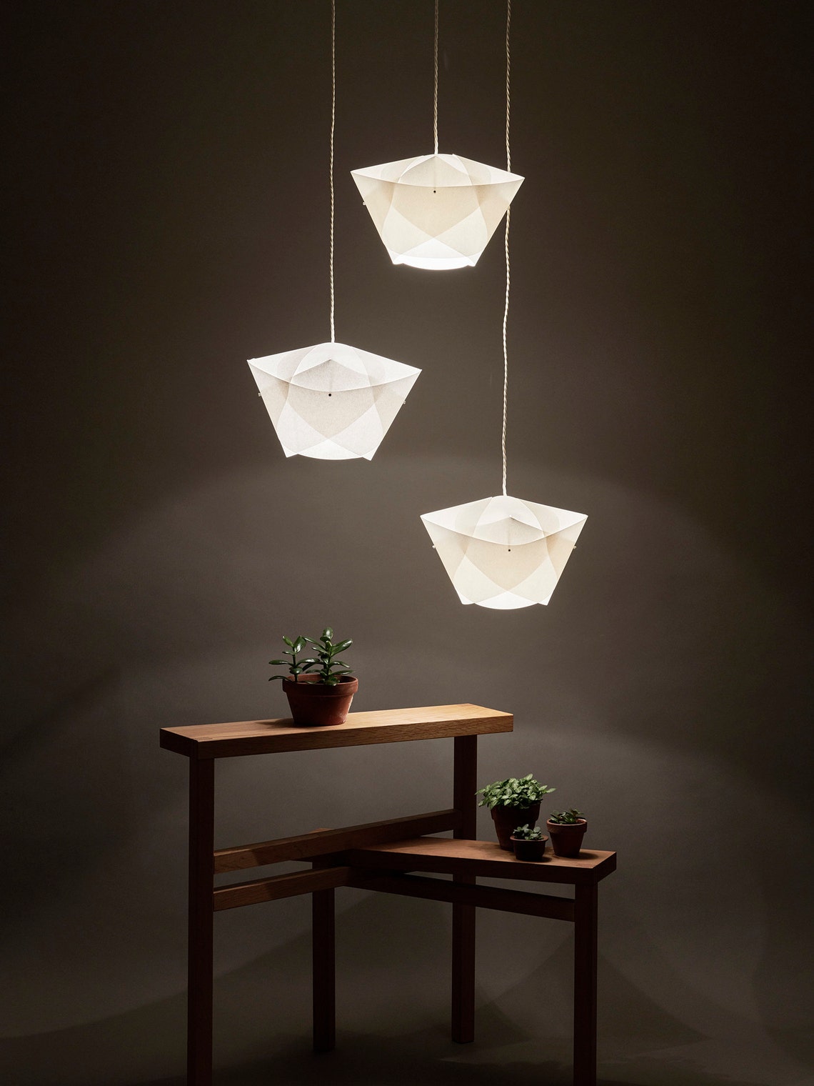 Ceiling Light With Origami Style Designer Lamp Shade. Minimal and ...