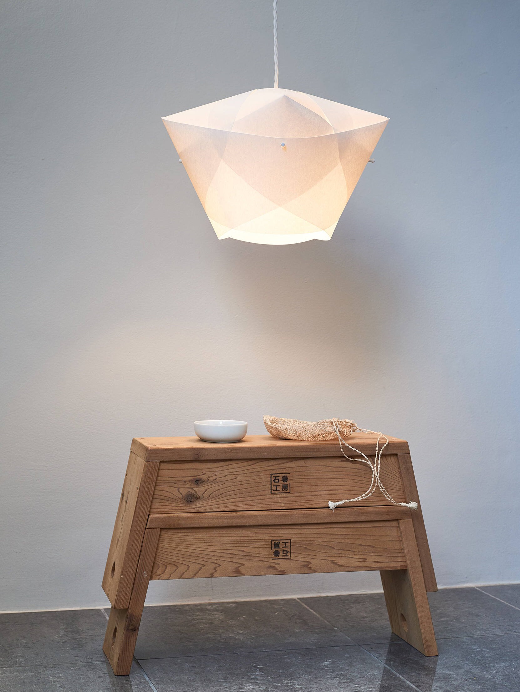 Ceiling Light With Origami Style Designer Lamp Shade. Minimal and ...