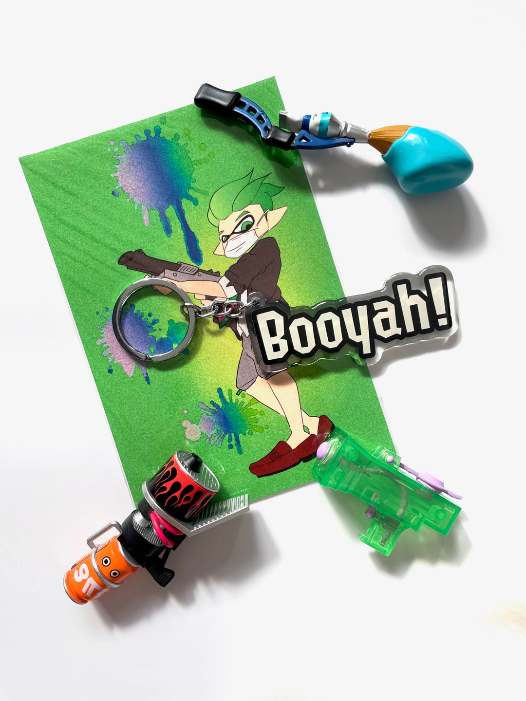 Booyah! Splatoon 3 Keychain Charm Awesome Inkling Nintendo Game - Etsy