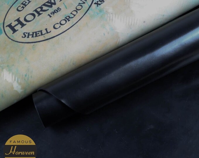 Horween Genuine Shell Cordovan, Black, S, 1.5 1.6 Sq Ft, 1 2 Mm Thick ...