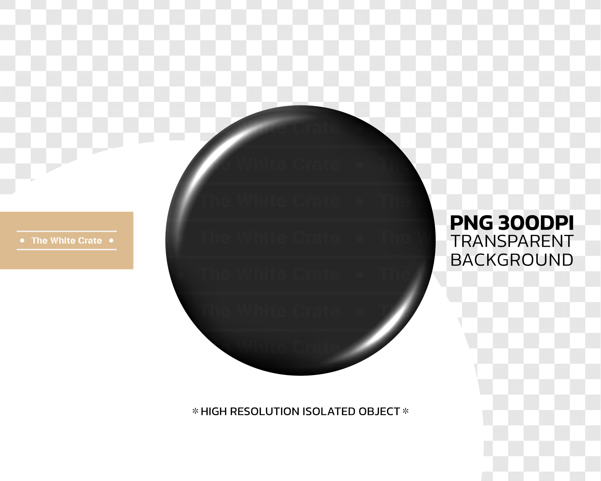 Black Badge Mockup. Isolated Round Badge Button Brooch. Realistic Black ...