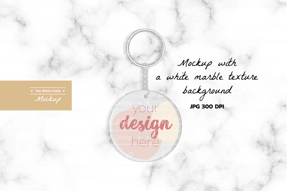 Round Transparent Acrylic Keychain With Silver Ring Mockup | Etsy
