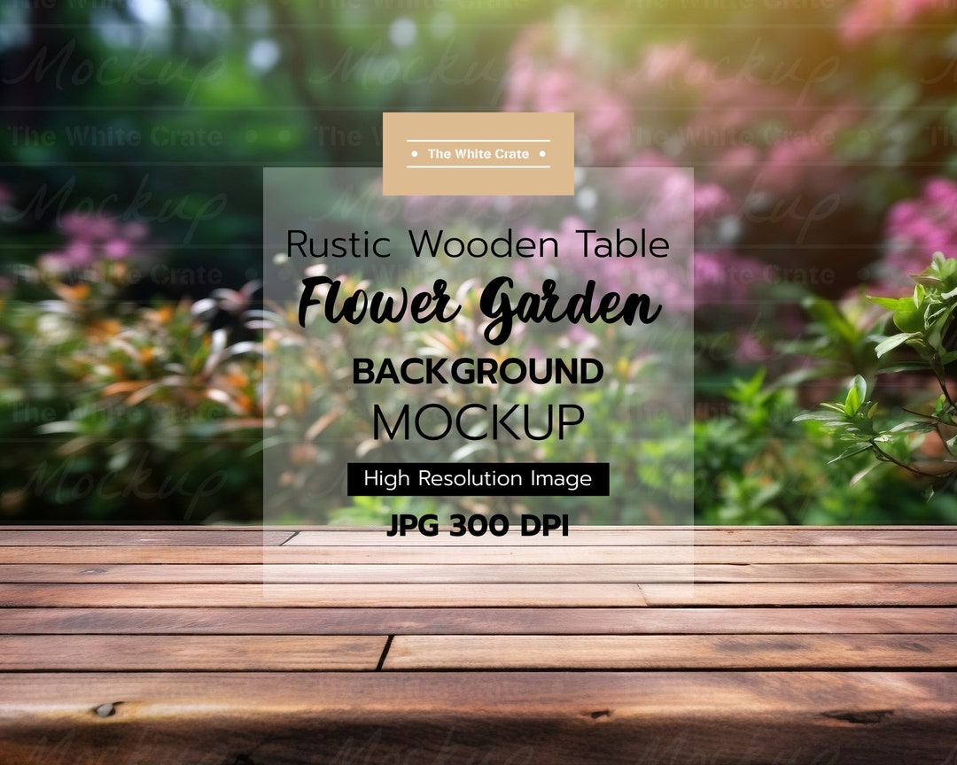 Rustic Wooden Table Flower Garden Background - Brown Wood Table Flower ...