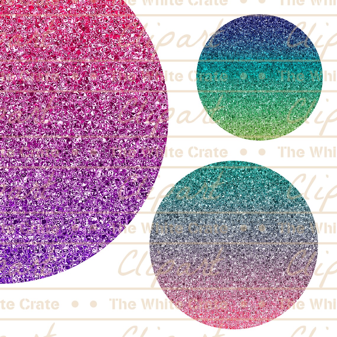 20 Colors Gradient Glitter Circle Clipart Colorful Round | Etsy