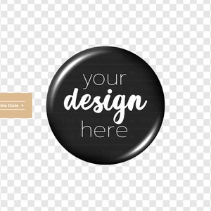 Black Badge Mockup. Isolated Round Badge Button Brooch. Realistic Black ...
