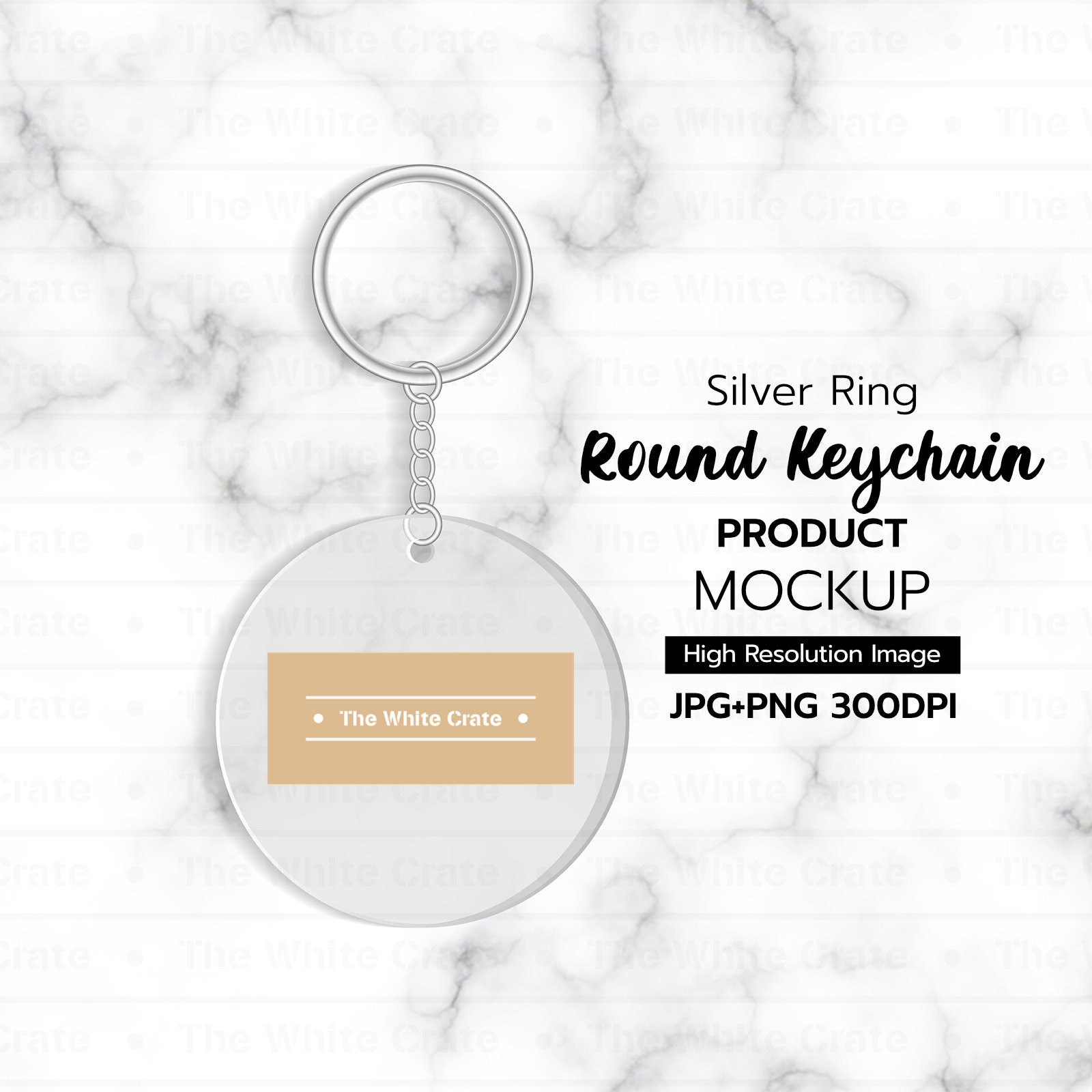 Round Transparent Acrylic Keychain With Silver Ring Mockup Template ...