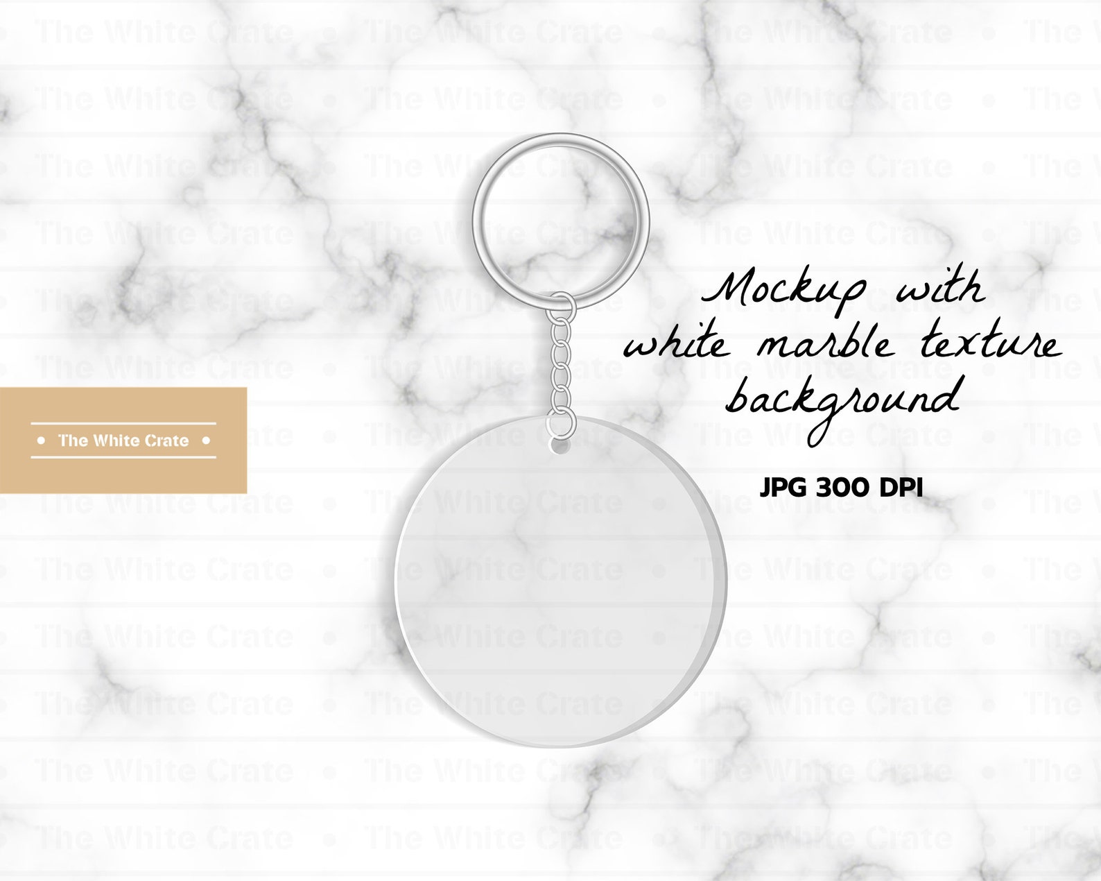 Round Transparent Acrylic Keychain With Silver Ring Mockup Template ...