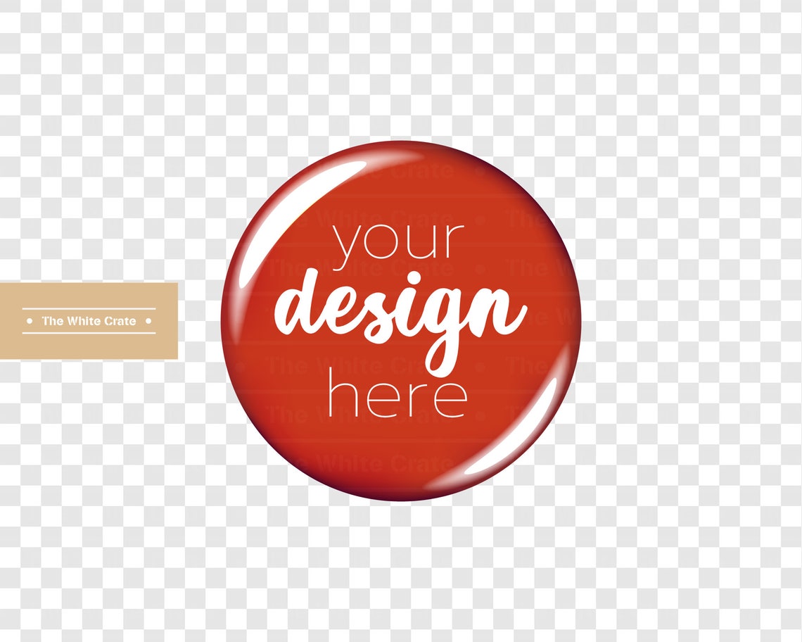 Red Badge Mockup. Isolated Round Badge Button Brooch. Realistic Red ...