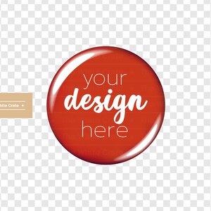 Red Badge Mockup. Isolated Round Badge Button Brooch. Realistic Red ...