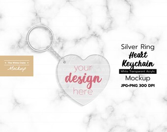 Heart Keychain Mockup - Etsy