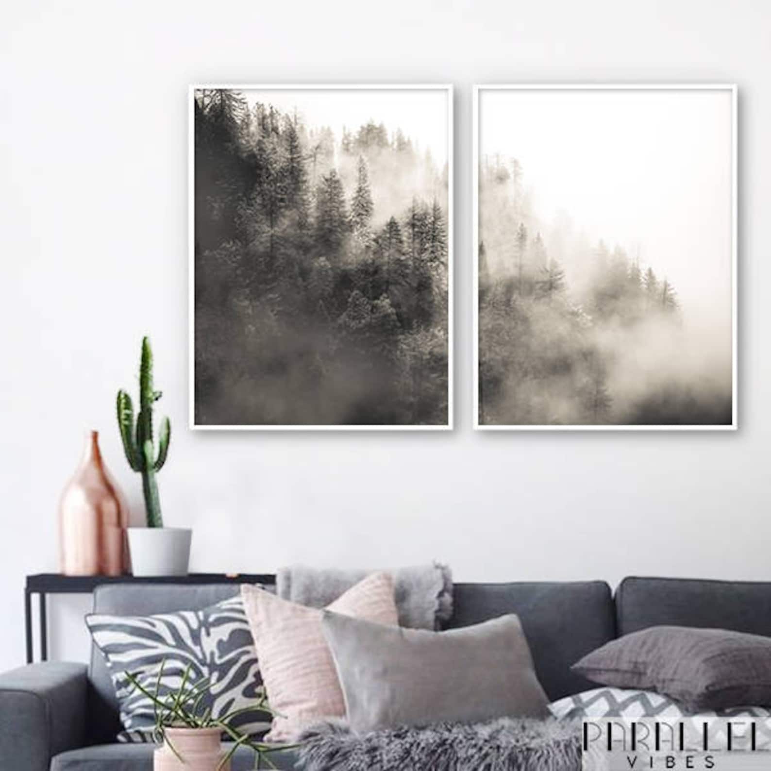 Misty Forest Photography Forest Print Scandinavian Print - Etsy