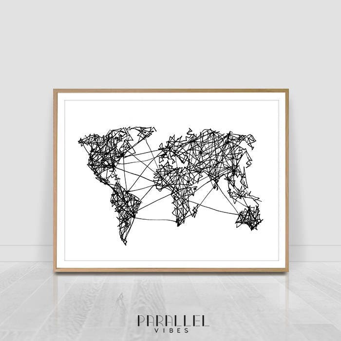 World Map Print, World Map, World Map Wall Art, World Map Poster, Map ...