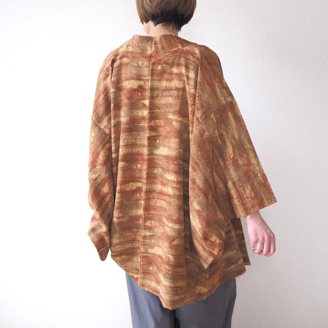 Japanese Vintage Haori Men, Art Drawing Pattern, Safari Color ...