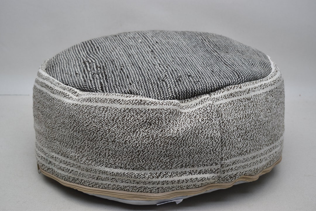 Turkish Kilim Pouf, Large Round Pillow Cover, Throw Pilow, Oriental ...