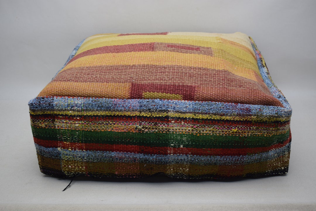 Moroccan Style Pouf Cover, Camping Pillow, Garden Pouffe, Throw Pillow ...